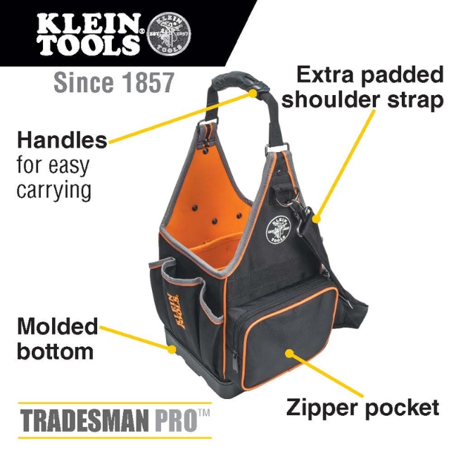 Klein 554158-14 TRADESMAN PRO 8" 20-Pocket Tool Bag - BC Fasteners & Tools