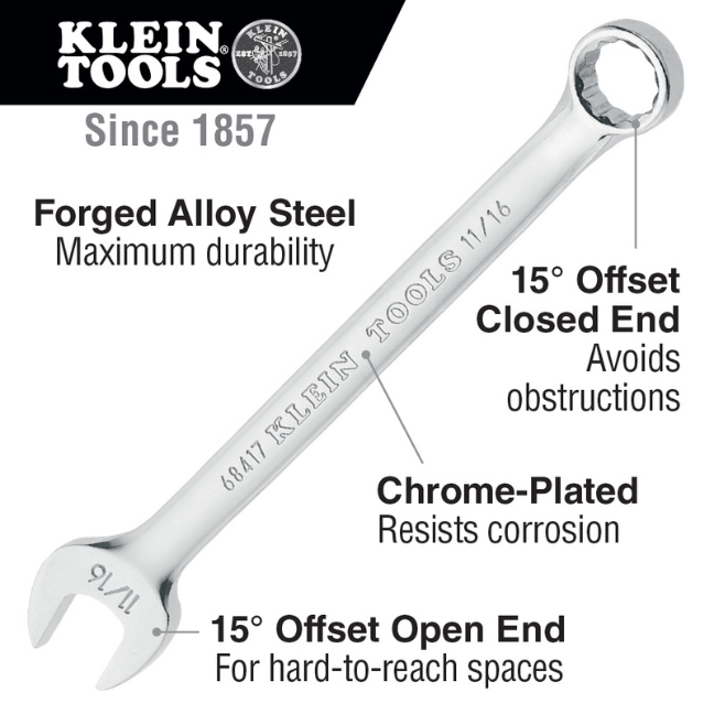 Klein 68404 Combination Wrench Set 12-Piece - BC Fasteners & Tools
