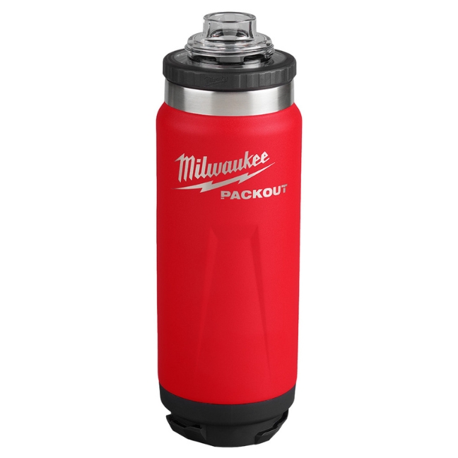 Milwaukee 48-22-8396R PACKOUT 24oz Insulated Bottle with Chug Lid - Red ...