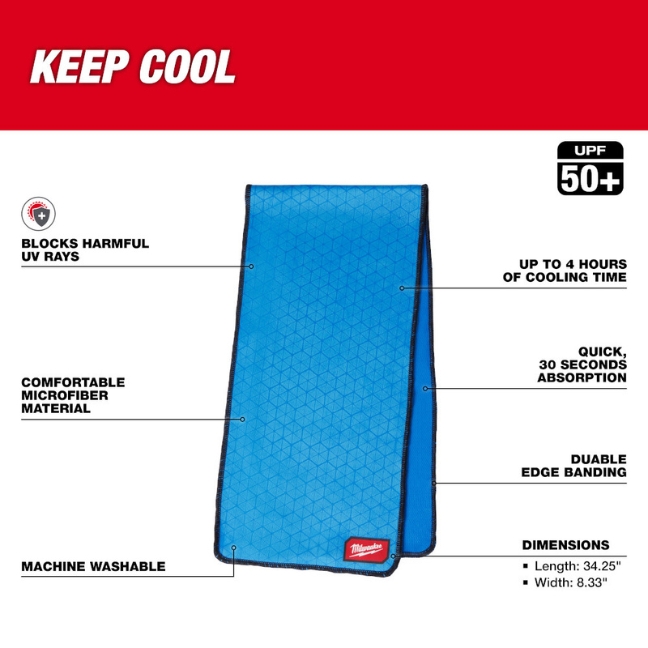 Milwaukee 48-73-4541B Cooling Microfiber Towel 10-Pack - BC Fasteners ...