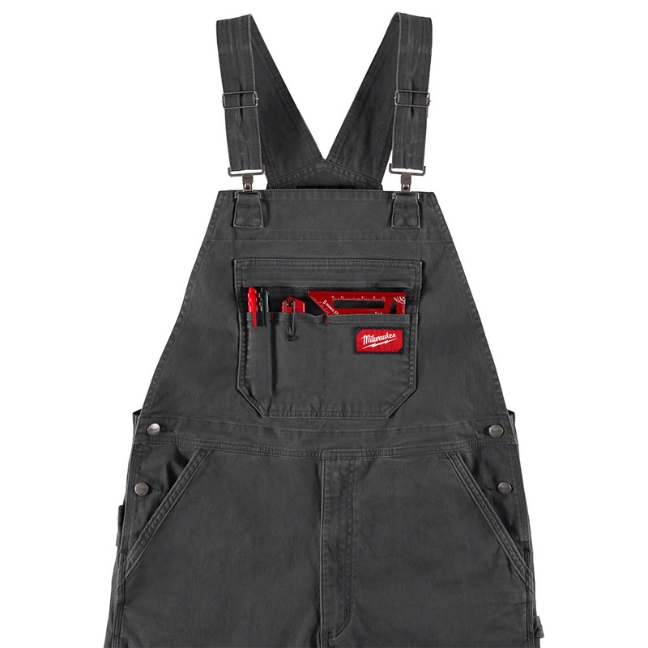 Milwaukee M850G FREEFLEX Unlined Bib Overalls - Gray - BC Fasteners & Tools