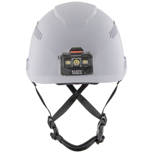 Klein 60150 Vented Class-C Hard Hat with Rechargeable Headlamp - White