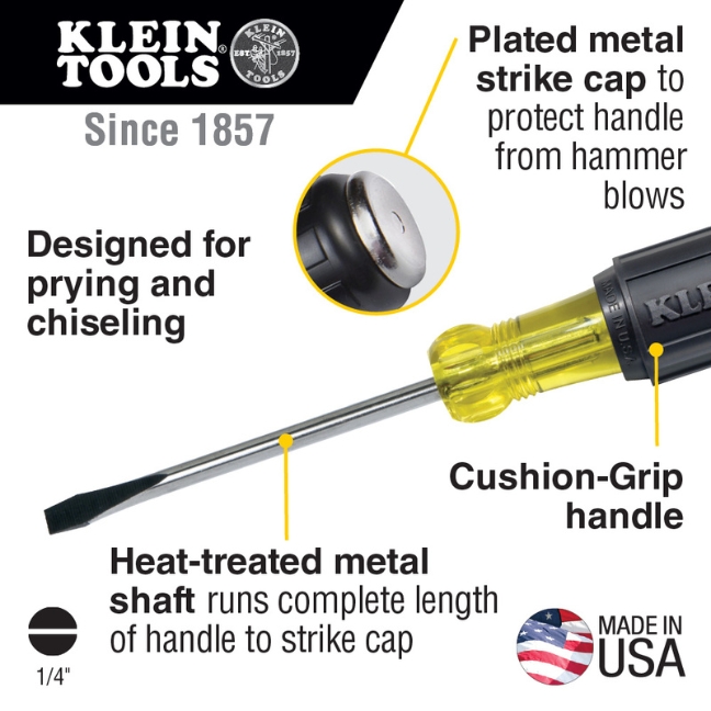 Klein 602-4DD 1/4" x 4" Shank Keystone Demolition Driver - BC Fasteners ...