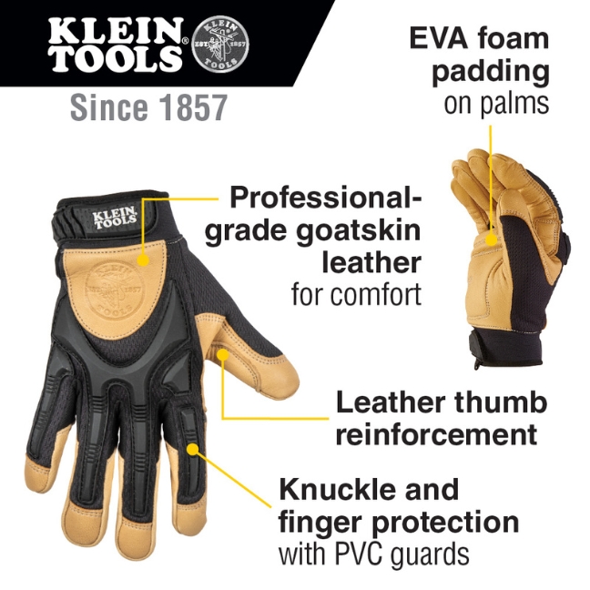 Klein Leather Work Gloves - BC Fasteners & Tools