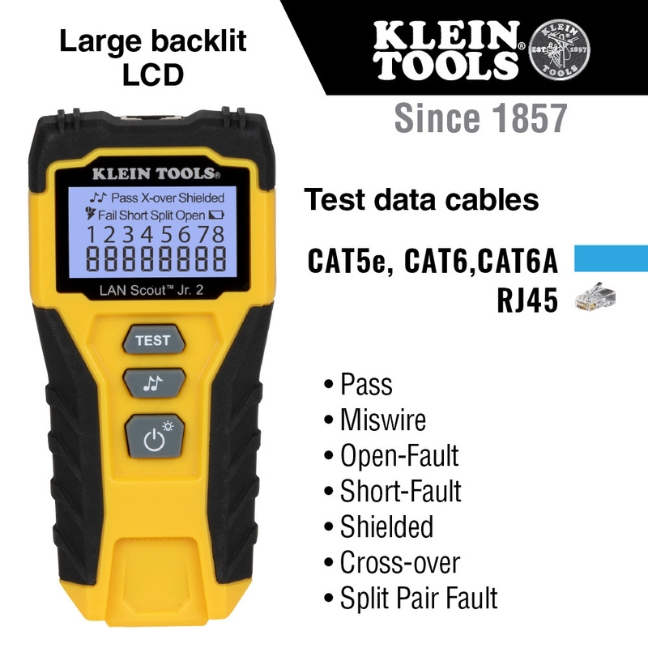 Klein VDV526-200 LAN SCOUT JR. 2 Cable Tester - BC Fasteners & Tools