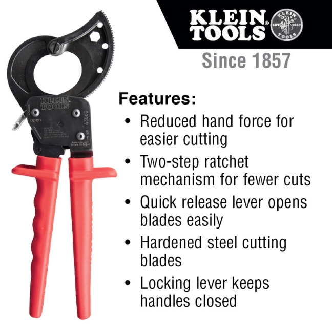 Klein 63060 Ratcheting Cable Cutter - BC Fasteners & Tools