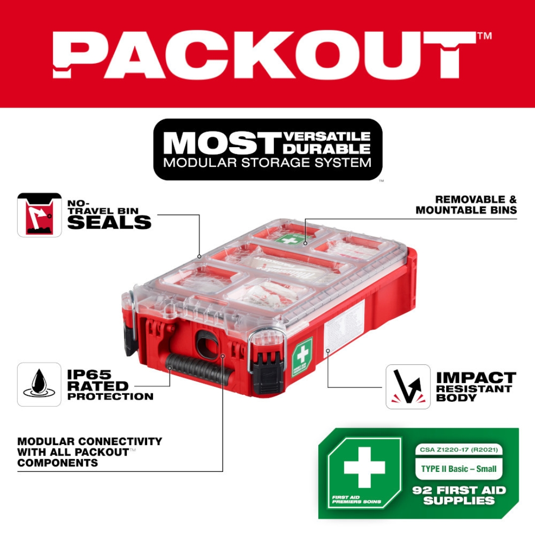 Milwaukee 48-73-8435N PACKOUT First Aid Kit Type 2 - BC Fasteners & Tools