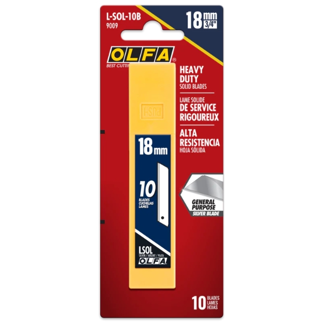Olfa LSOL-10B 18mm Solid Silver Blade 10-Pack - BC Fasteners & Tools