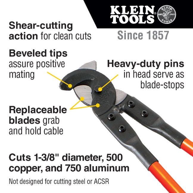 Klein 63041 25" Standard Cable Cutter - BC Fasteners & Tools