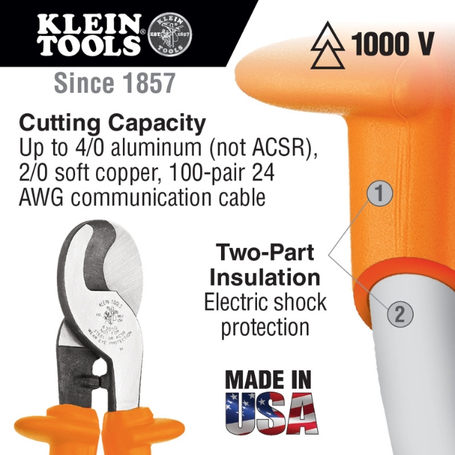 Klein 63050-INS Insulated Cable Cutter - BC Fasteners & Tools