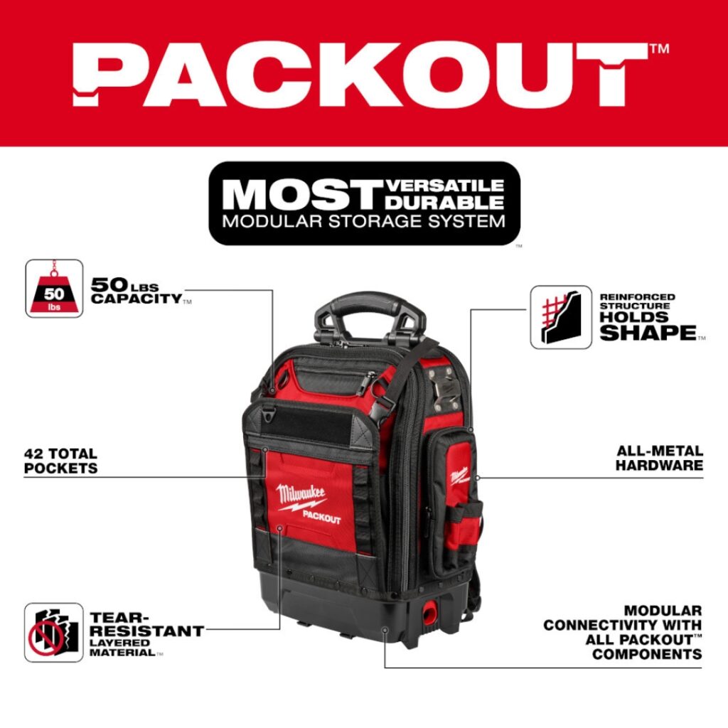 Milwaukee 48-22-8303 PACKOUT Structured Backpack - BC Fasteners & Tools