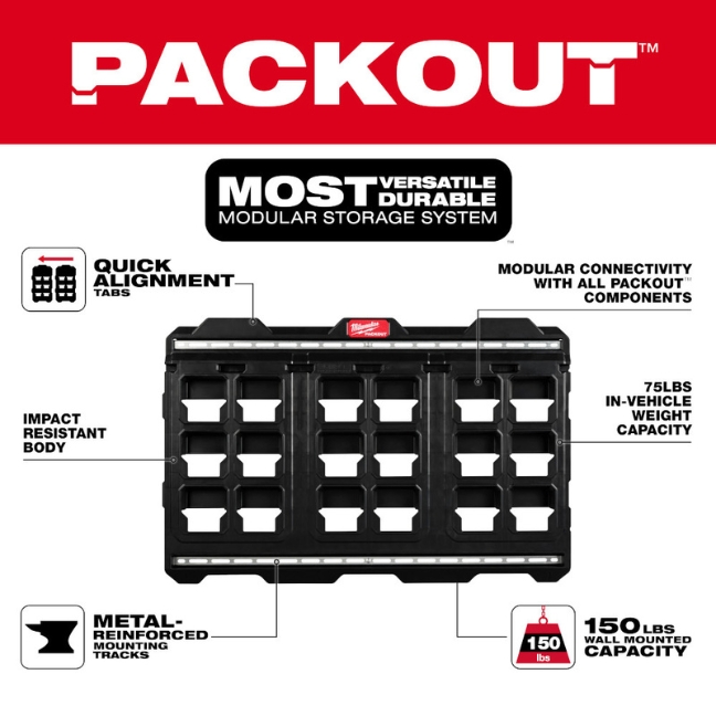 Milwaukee 48-22-8497 PACKOUT Large Wall Plate - BC Fasteners & Tools
