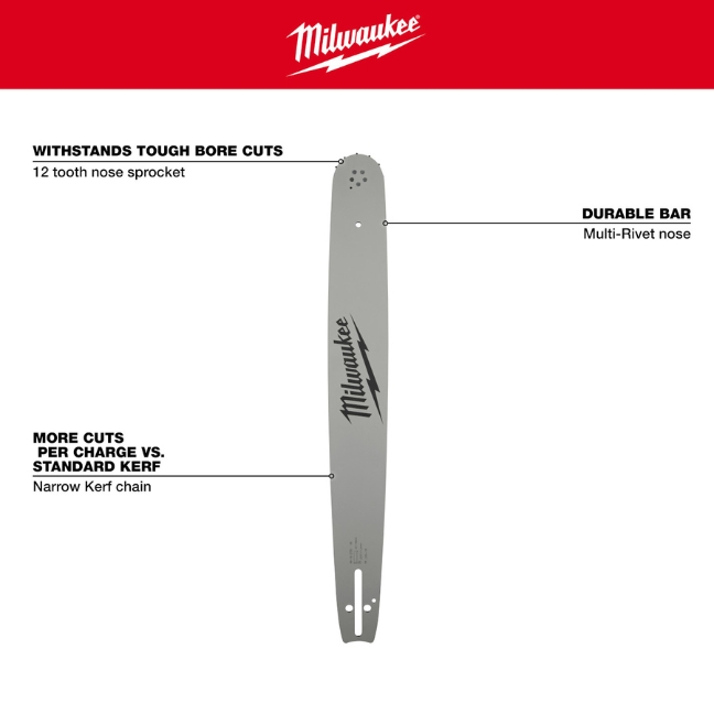 Milwaukee 49-16-2755 20" Chainsaw Guide Bar - BC Fasteners & Tools