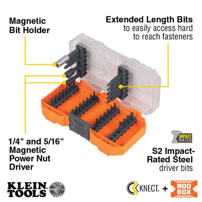 Klein 33800 Impact Driver Bit Set 35-Piece - BC Fasteners & Tools
