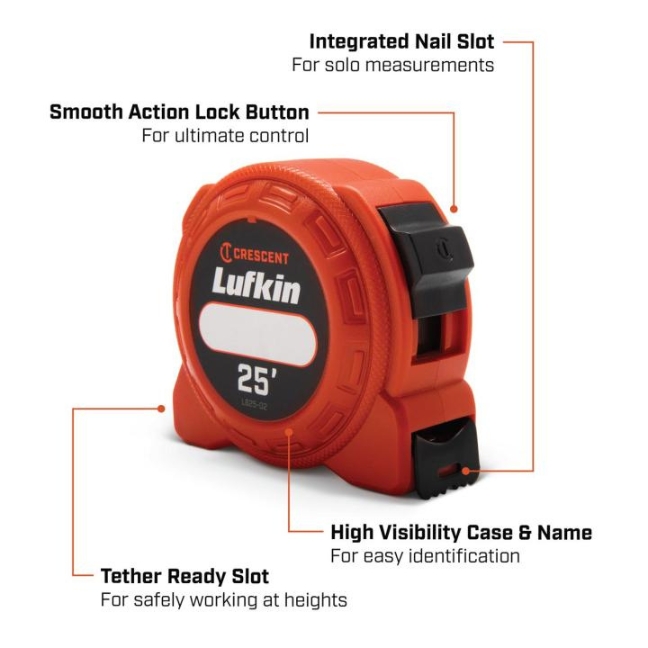 Lufkin L616-02 L600 Series 16ft Power Tape Measure - BC Fasteners & Tools