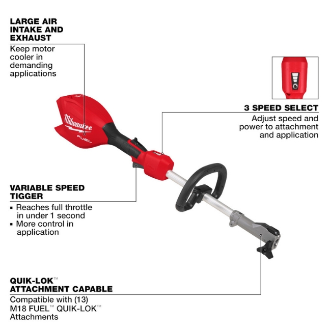 Milwaukee 3016-20 M18 FUEL Power Head with QUIK-LOK