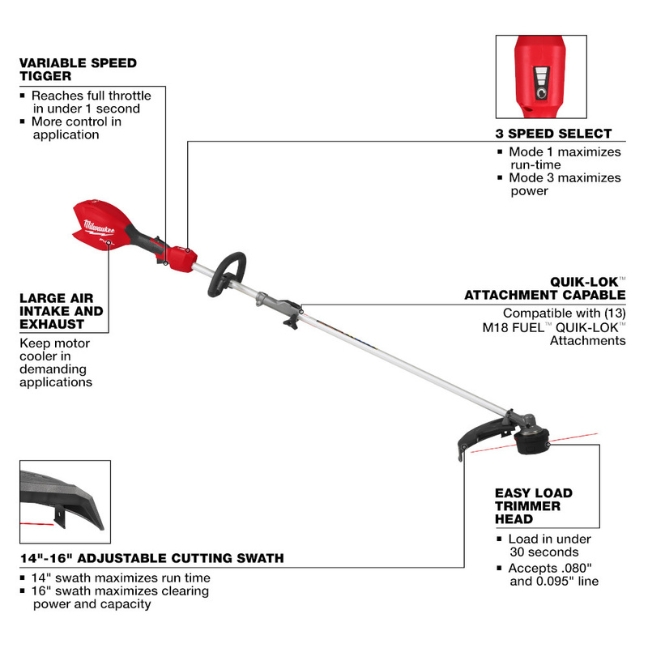 Milwaukee 3016-20ST M18 FUEL String Trimmer with QUIK-LOK