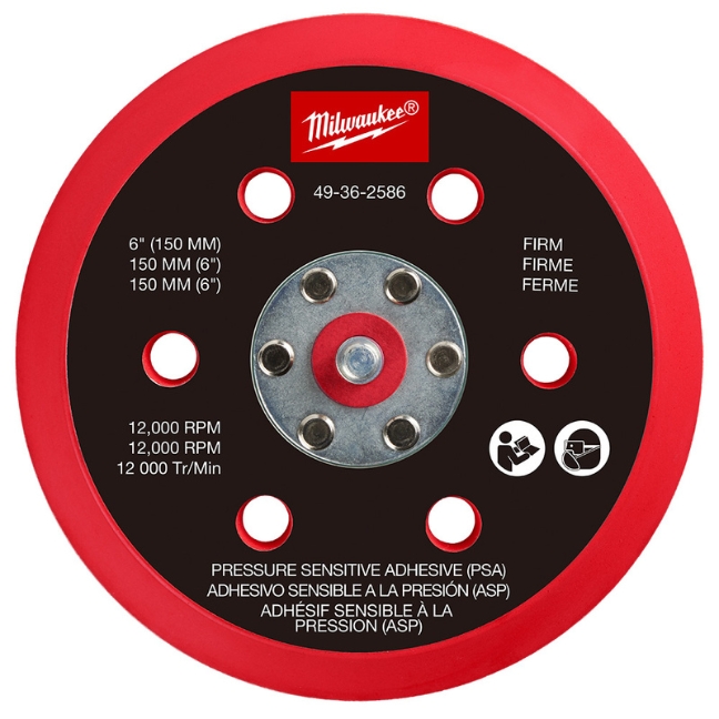 Milwaukee 49-36-2586 6" Pressure Sensitive Adhesive Sander Backing Pad ...