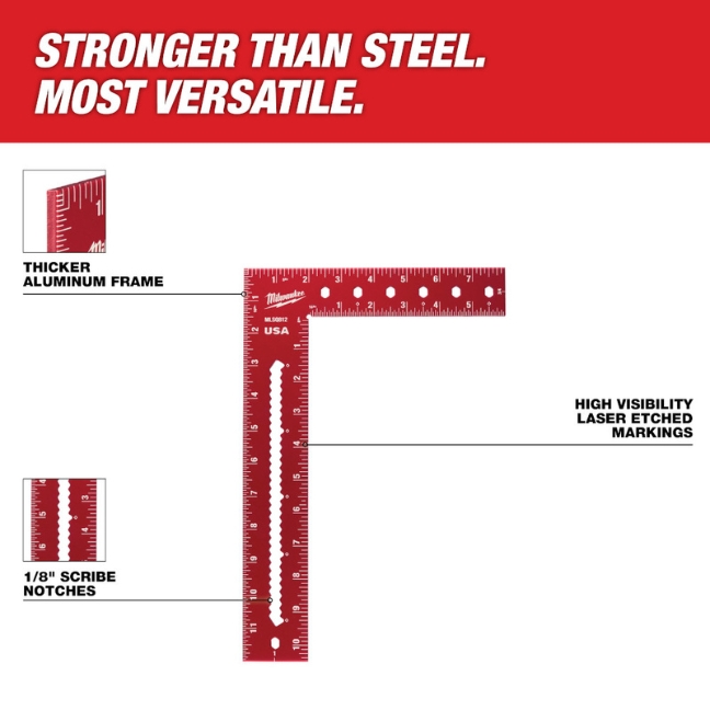 Milwaukee MLSQ812 8" x 12" Framing Square - BC Fasteners