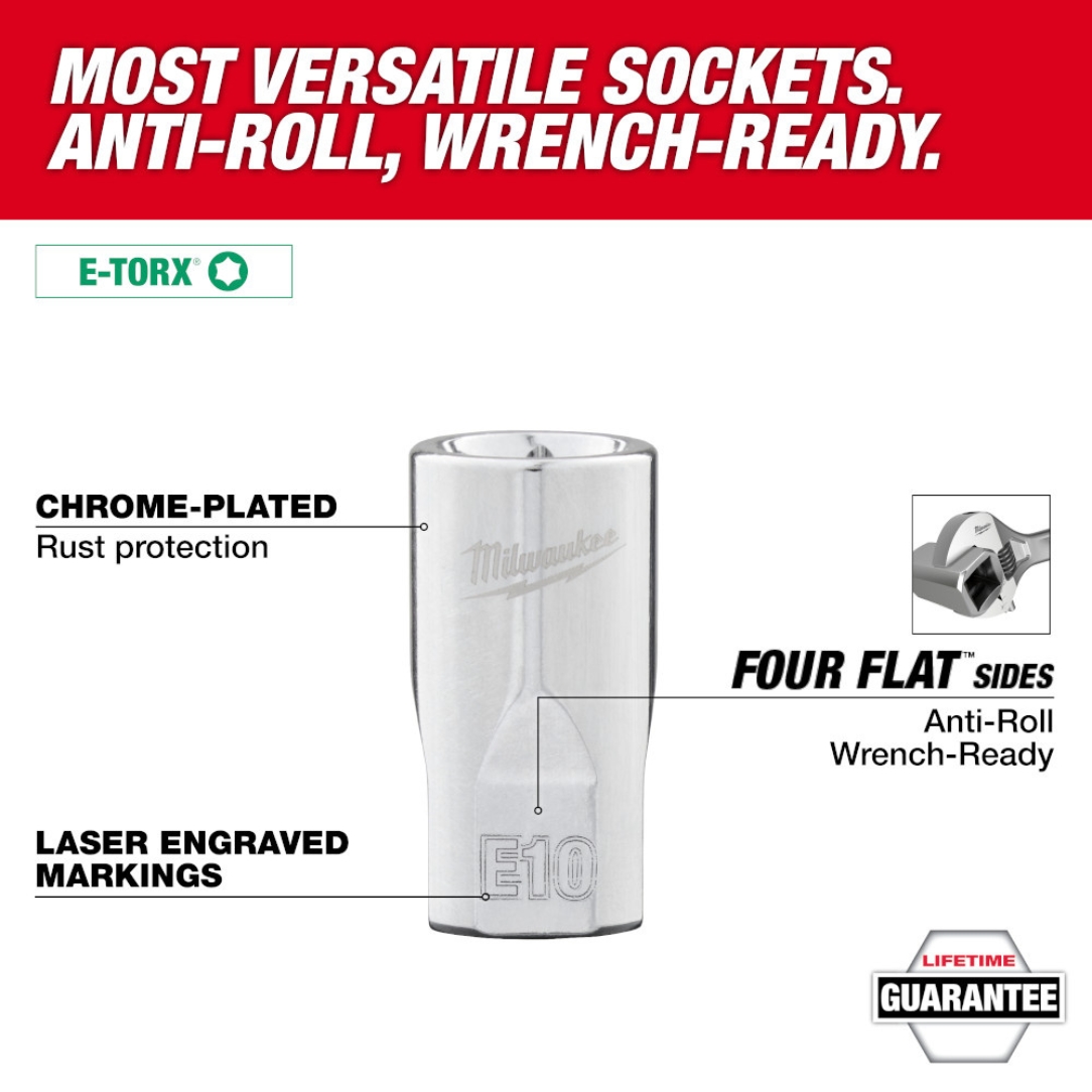 Milwaukee 48-22-9570 1/4", 3/8", and 1/2" Drive External Torx Socket ...