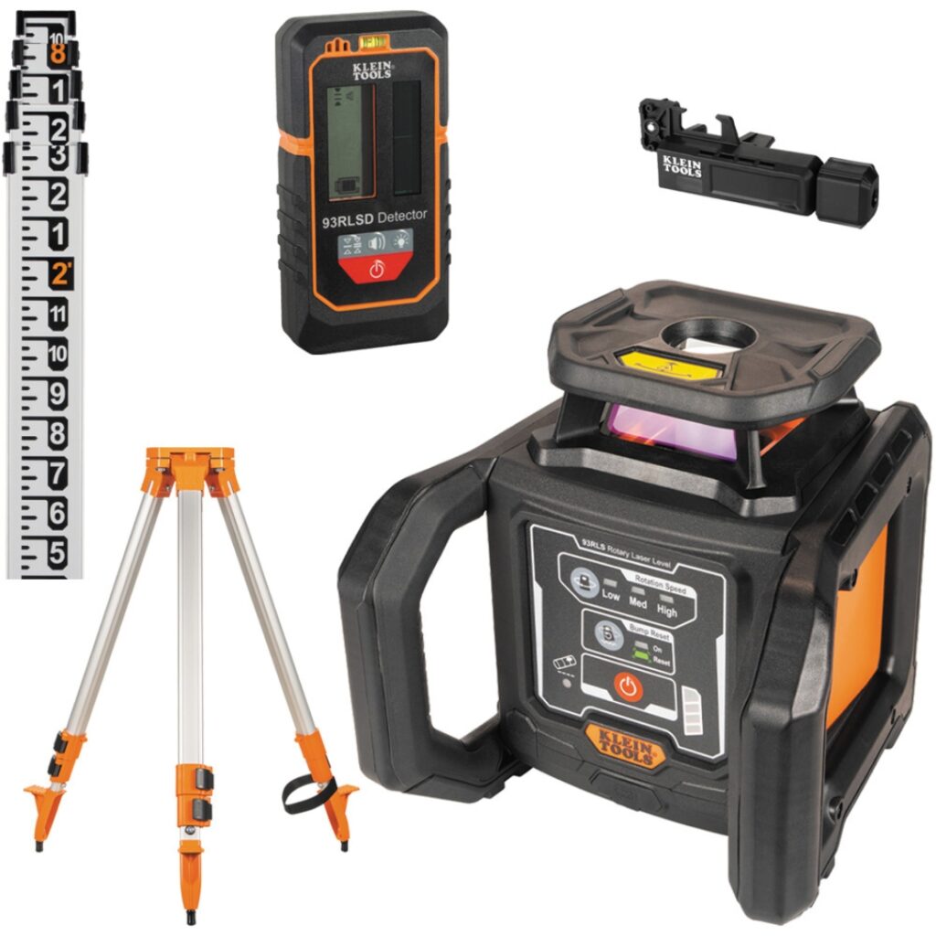 Klein 93RLS Self-Leveling Green Rotary Laser Level with Plumb Spot and ...