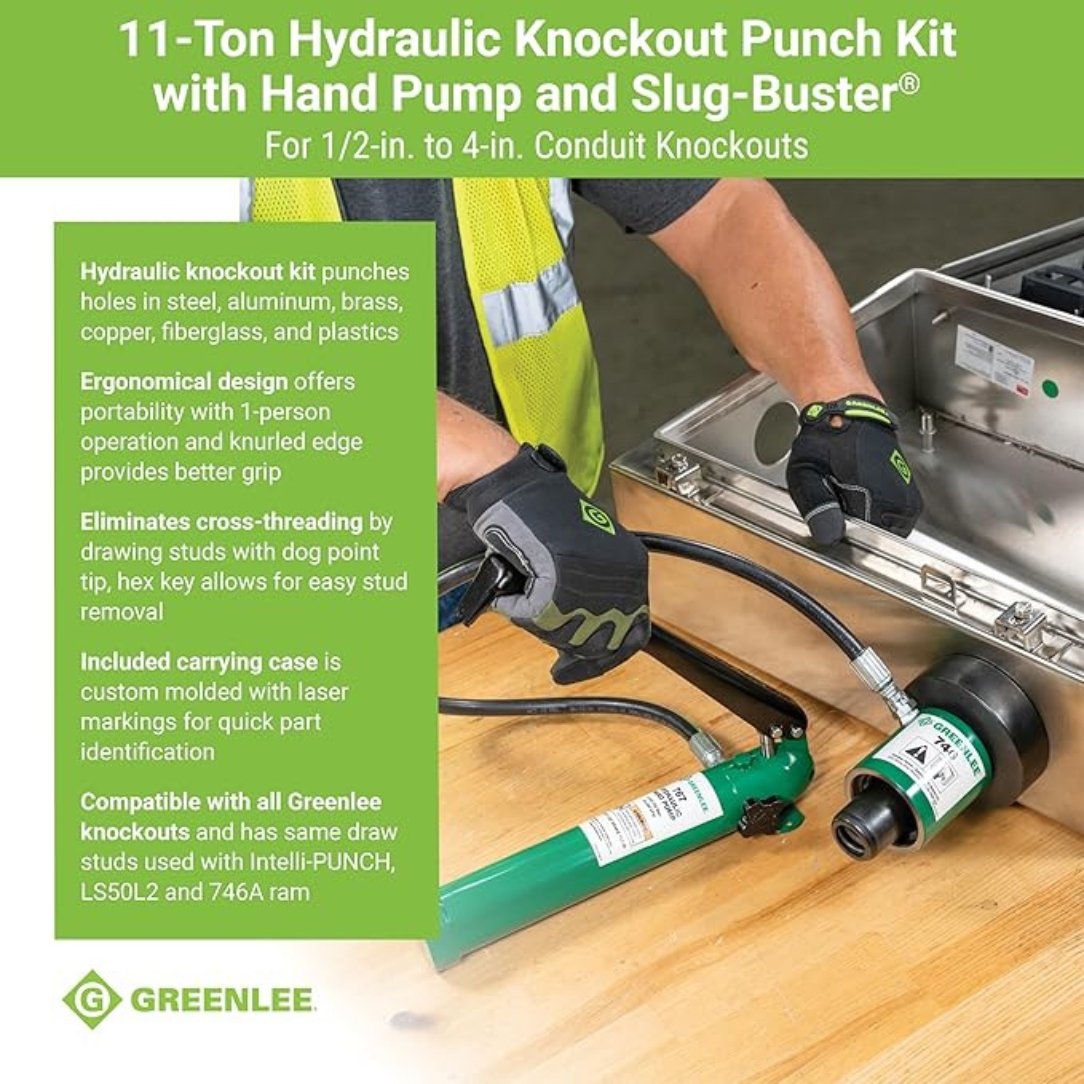 Greenlee 7310SB SLUGBUSTER 1/2" - 4" 11-Ton Hydraulic Knockout Kit - BC ...