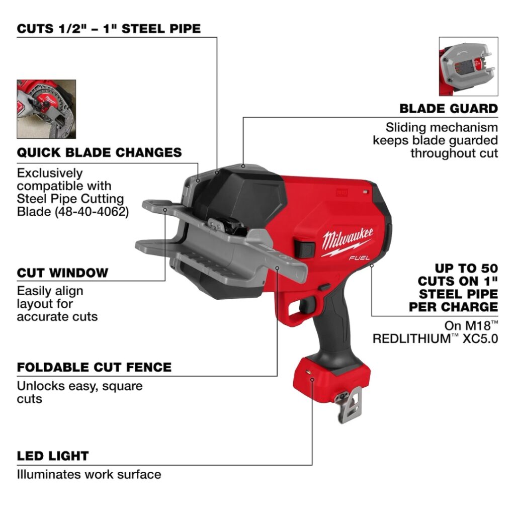 Milwaukee 3469-20 M18 FUEL 1/2" - 1" Steel Pipe Cutter - Tool Only - BC ...