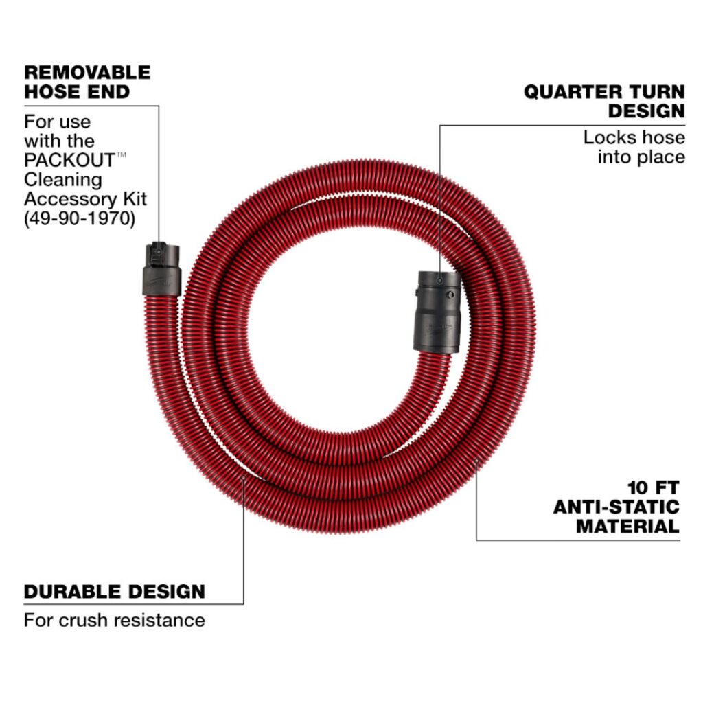 Milwaukee 49-90-1973 10ft Dust Extractor Hose - BC Fasteners & Tools