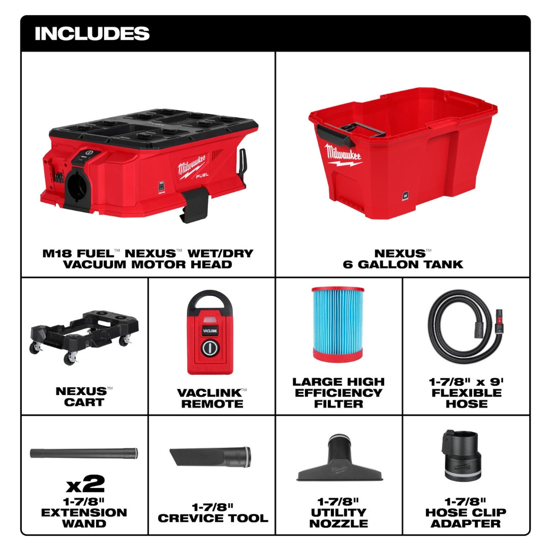 Milwaukee 0914-20 M18 FUEL NEXUS 6 Gallon Wet/Dry Vacuum