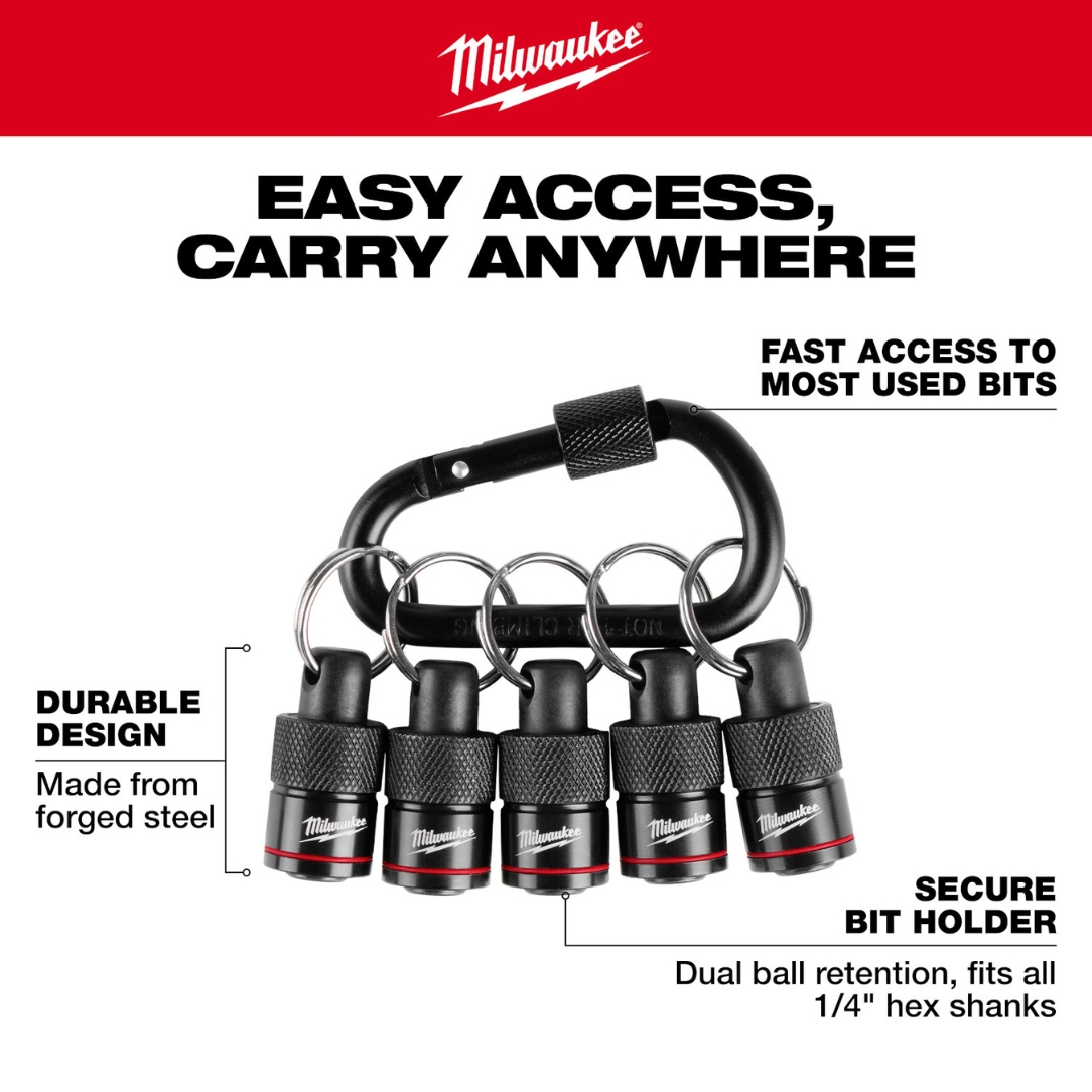 Milwaukee 48-32-4537 Bit Holder with Carabiner 5-Piece - BC Fasteners ...