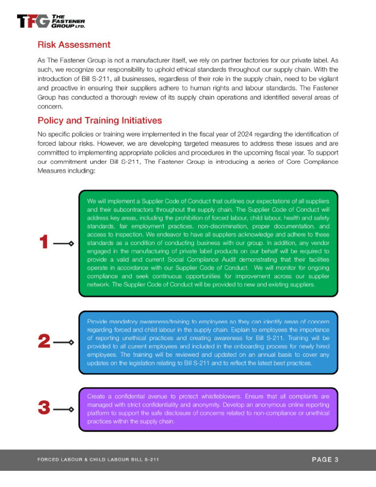 Forced Labour Report - BC Fasteners & Tools