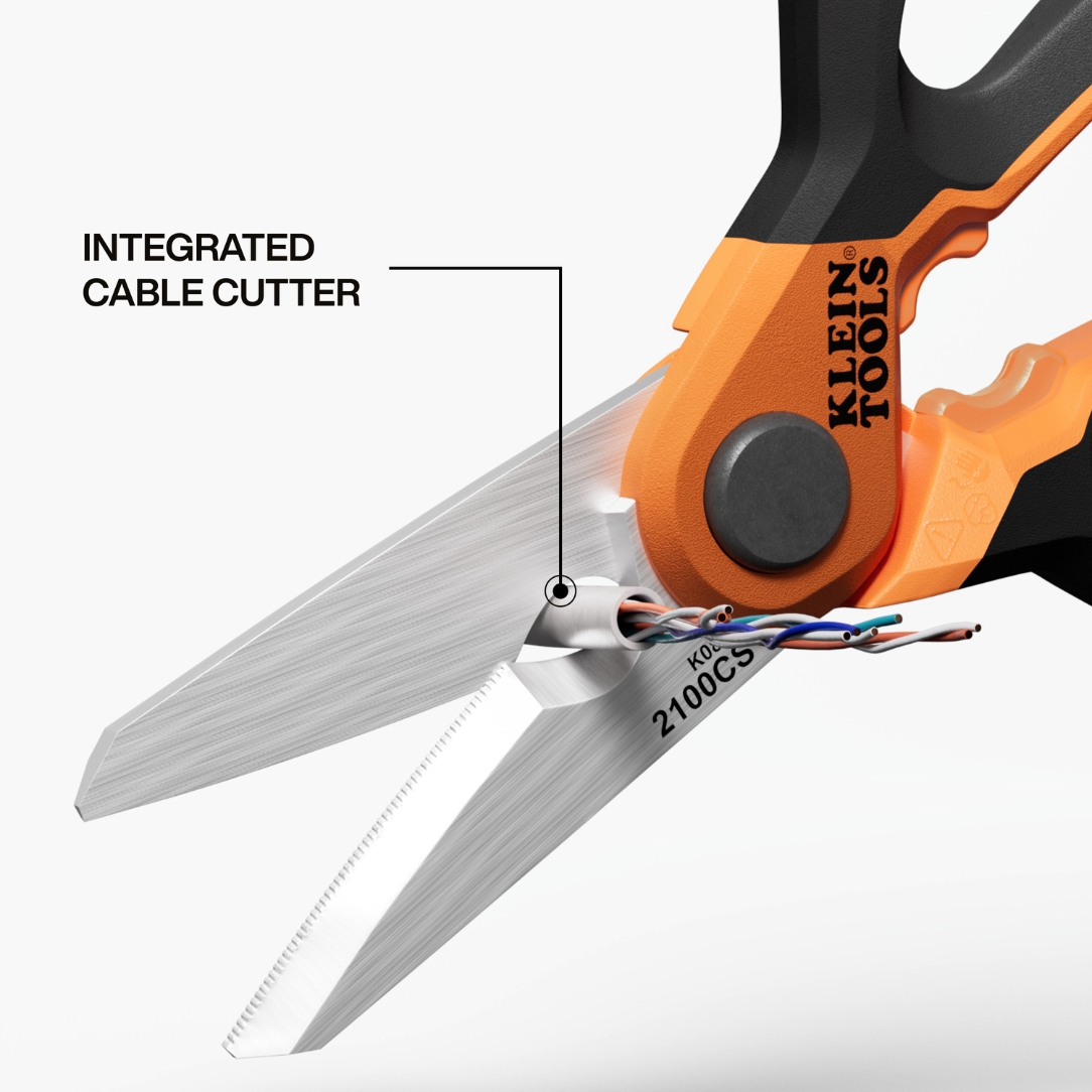 Klein 2100CS 7" Long Reach Cable Stripping Electrician Scissors - BC ...