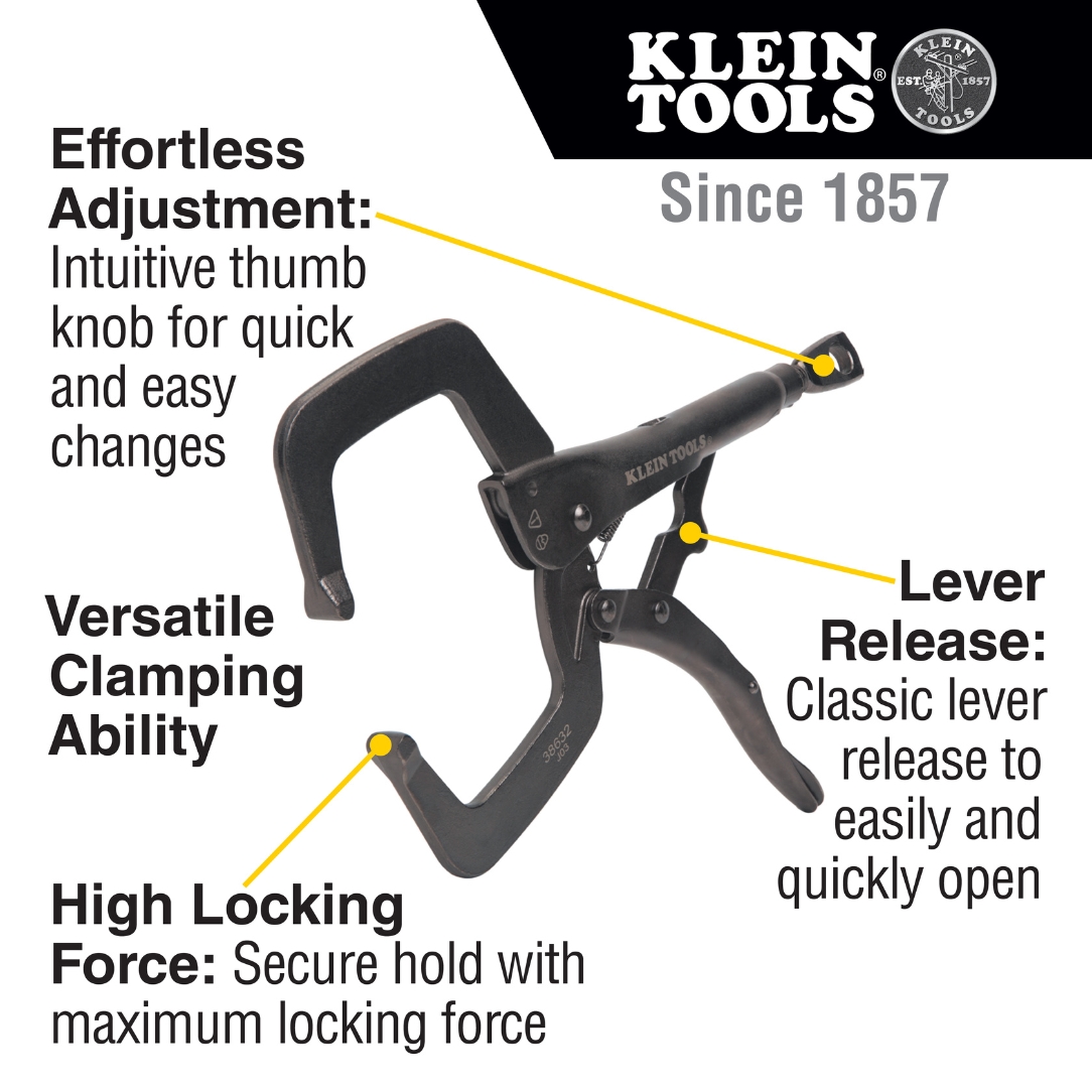 Klein 38632 11" C-Clamp Locking Pliers With Standard Jaws - BC ...