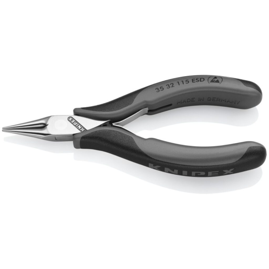 Knipex 3532115ESD 4-1/2" Electronics Pliers with ESD Handles - Round ...