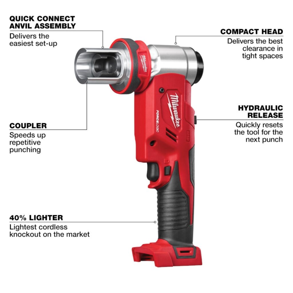 Milwaukee 2677-02 M18 FORCE LOGIC 6 Ton Knockout Tool 1/2" to 2" - Tool ...