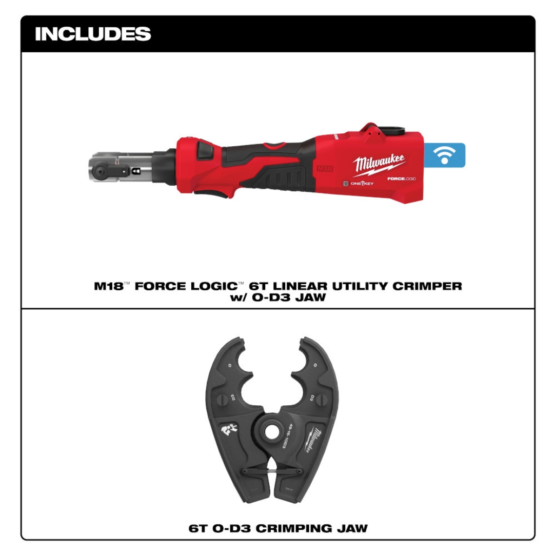 Milwaukee 2978-20O M18 FORCE LOGIC Linear Utility Crimper with Snub-Nose Jaw - Tool Only - BC ...