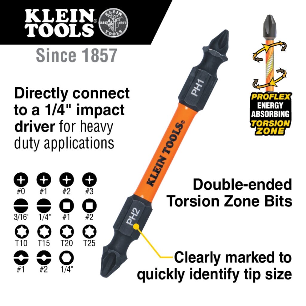 Klein 32315HD 15-in-1 Ratcheting Impact-Rated Multi-Bit Torsion Zone ...