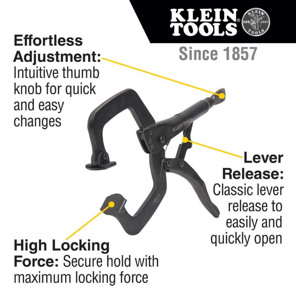 Klein 38622 11" C-Clamp Locking Pliers with Swivel Jaws - BC Fasteners ...