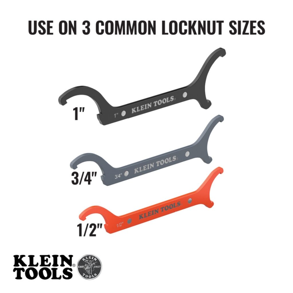 Klein 50901R Straight Locknut Wrench Set - 1/2", 3/4" and 1" - BC ...