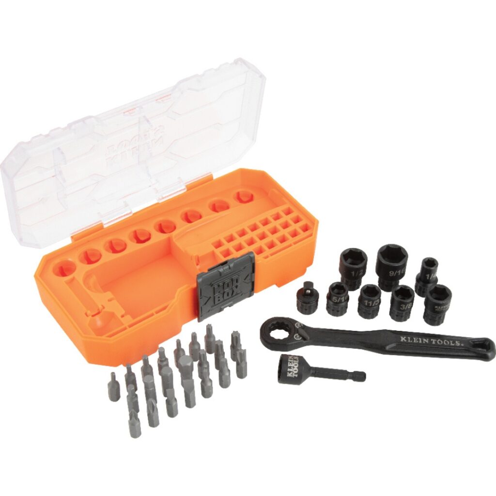 Klein 65300 KNECT 1/4" Drive Impact-Rated Pass-Through Tool Set 32 ...