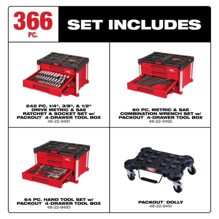 Milwaukee 48-22-9495 Master Mechanics Hand Tool Set with PACKOUT ...