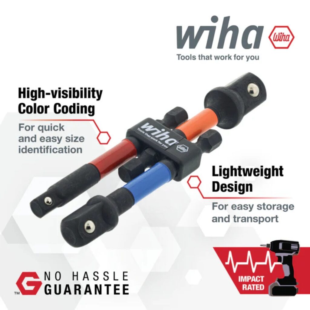 Wiha 70488 1/4", 3/8", 1/2" Colour-Coded Socket Adapter Set - BC ...