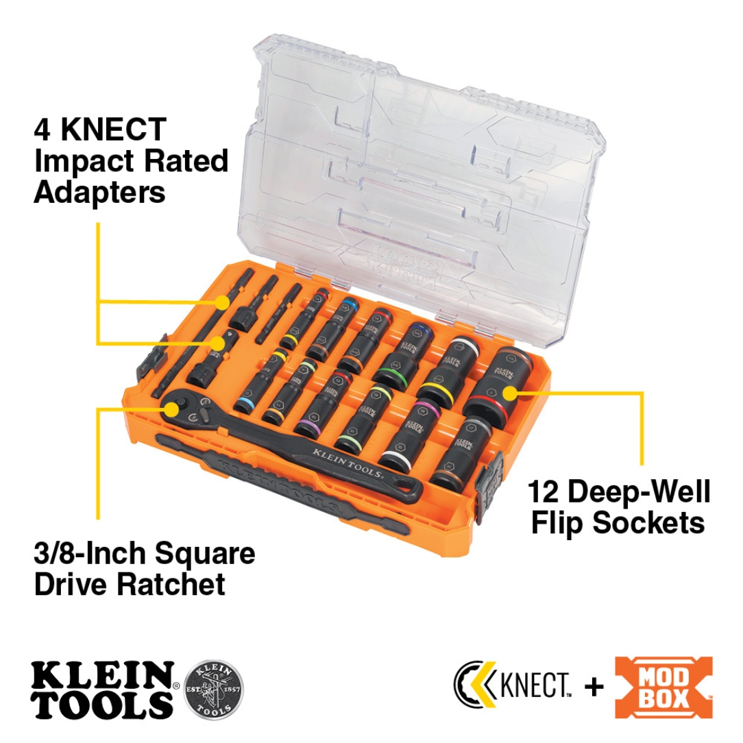 Klein 65626 KNECT SAE and Metric Deep-Well Heavy-Duty Impact Socket and ...